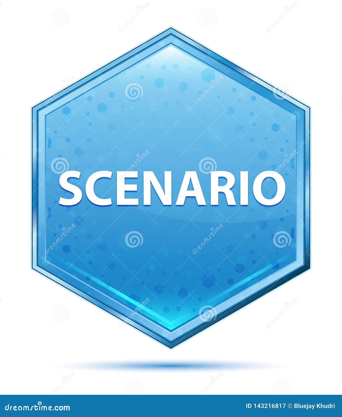 Scenario Crystal Blue Hexagon Button Stock Illustration - Illustration ...