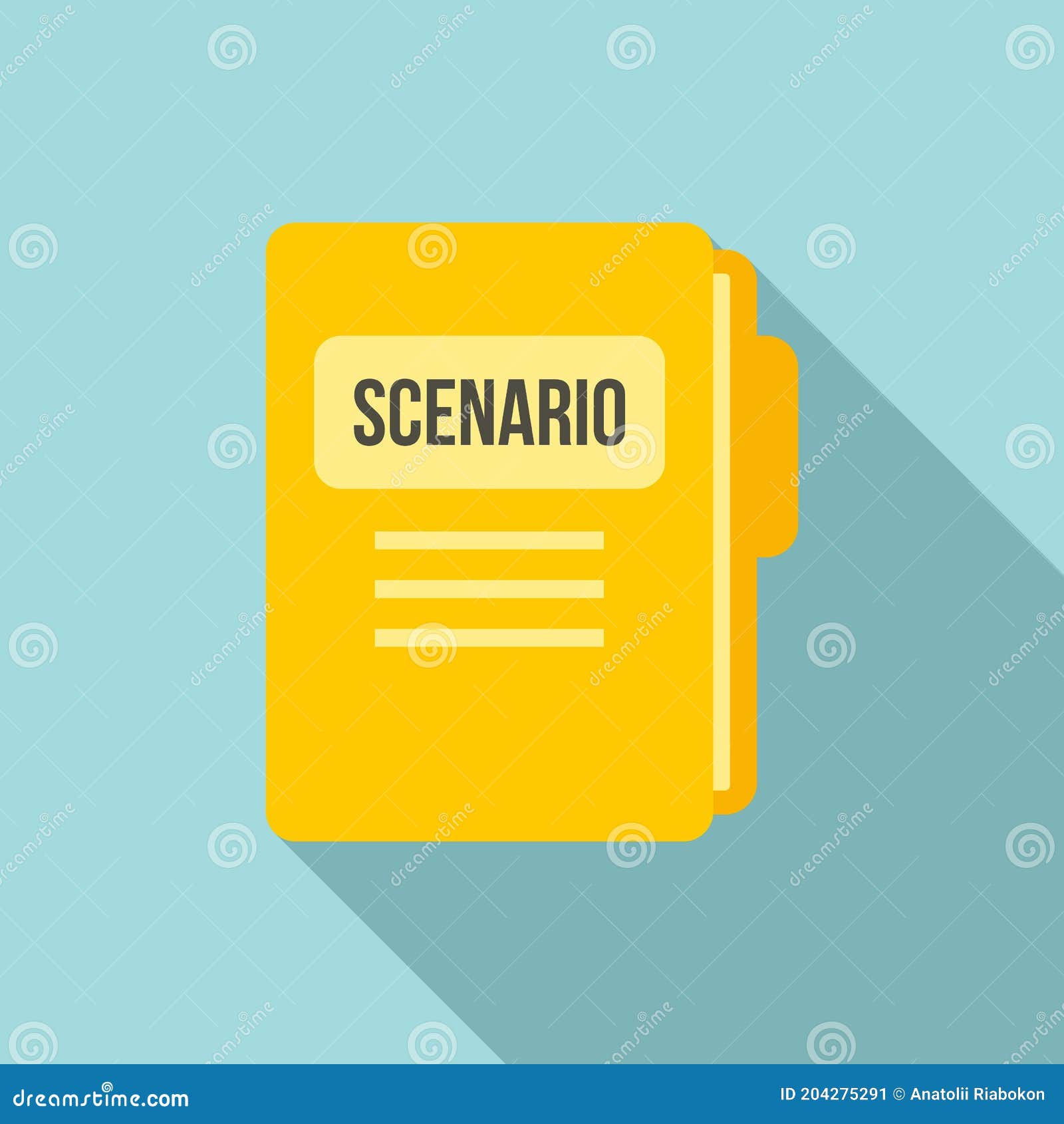 Scenario Folder Icon, Flat Style Stock Vector - Illustration of element ...