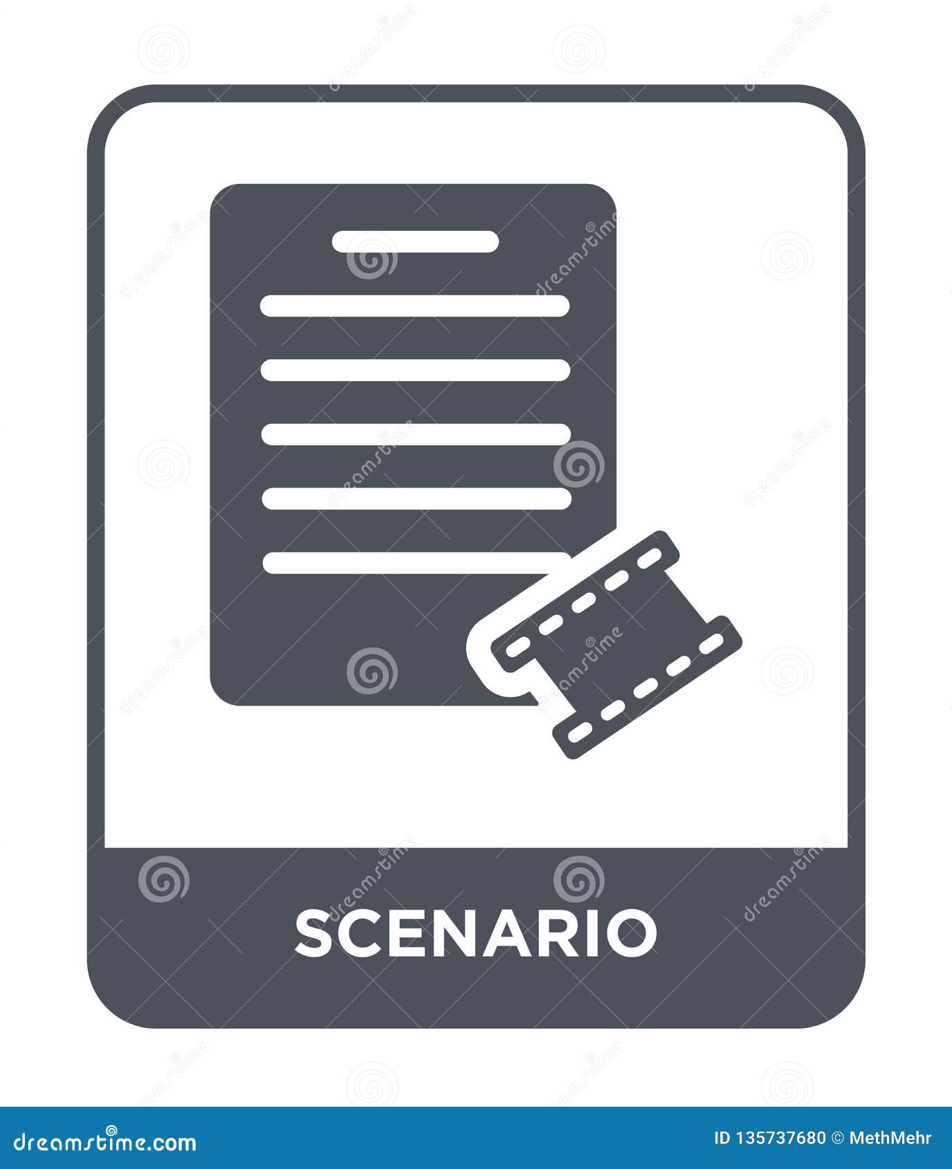 Scenario Icon in Trendy Design Style. Scenario Icon Isolated on White ...