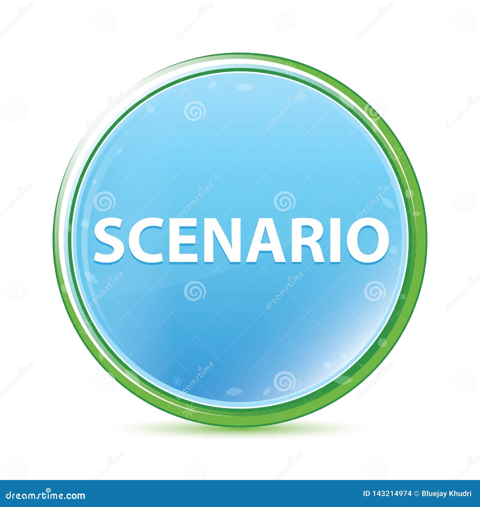 Scenario Natural Aqua Cyan Blue Round Button Stock Illustration ...