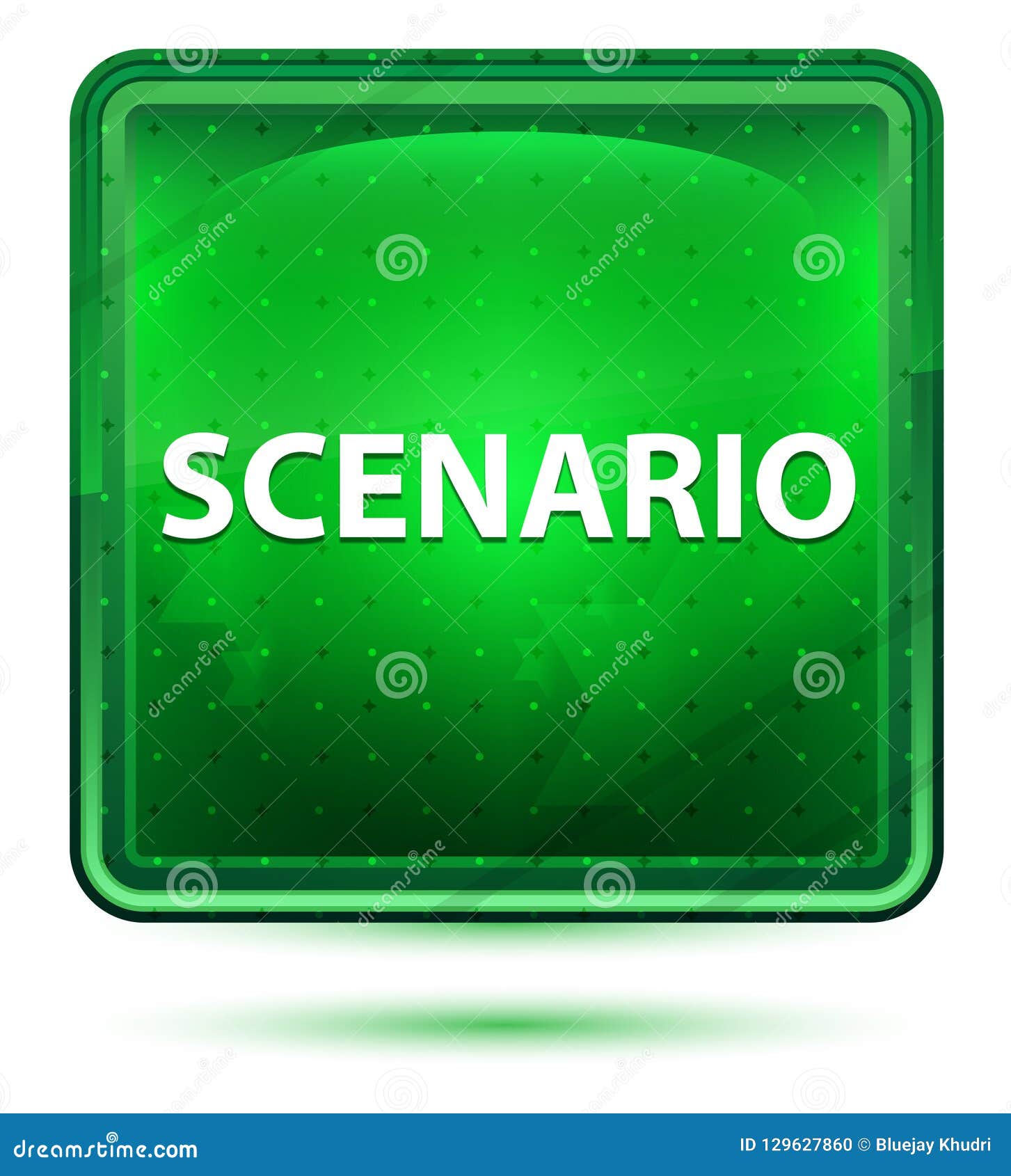 Scenario Neon Light Green Square Button Stock Illustration ...
