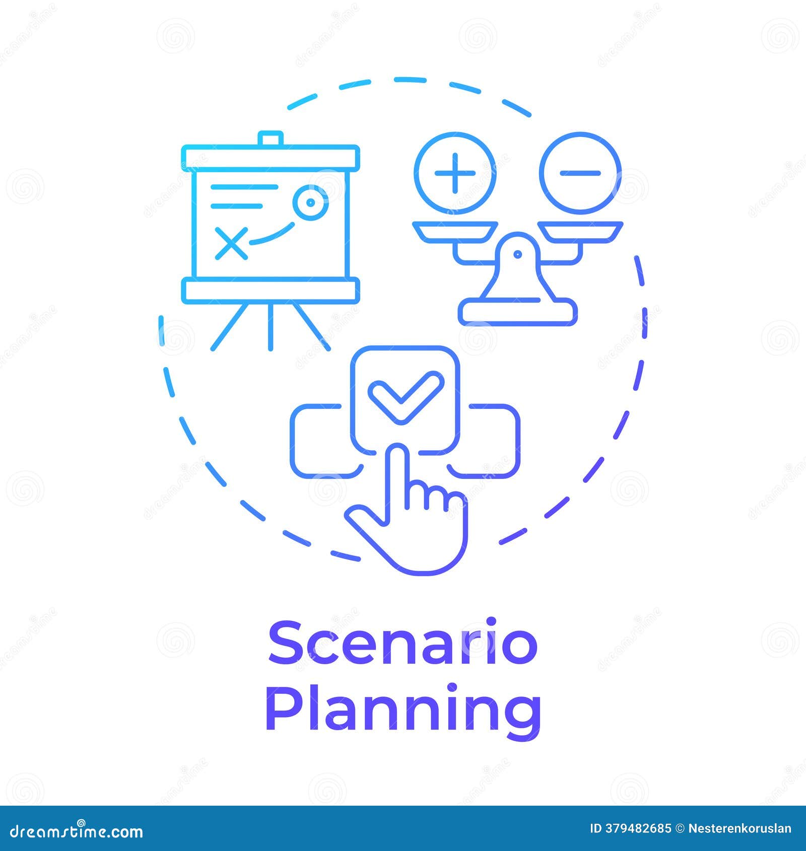 Scenario Planning Multi Color Concept Icon Vector Illustration ...