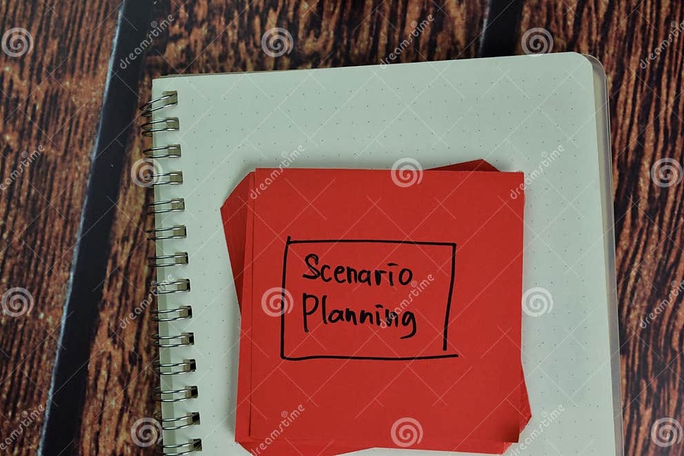 Scenario Planning Write on Sticky Notes Isolated on Wooden Table Stock ...