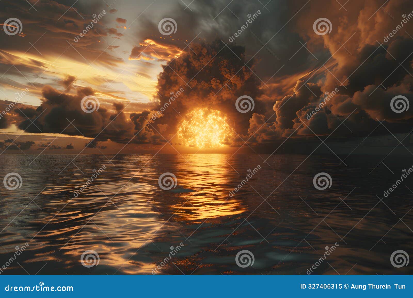 Powerful Nuclear Explosions on the Surface of Water Stock Image - Image ...