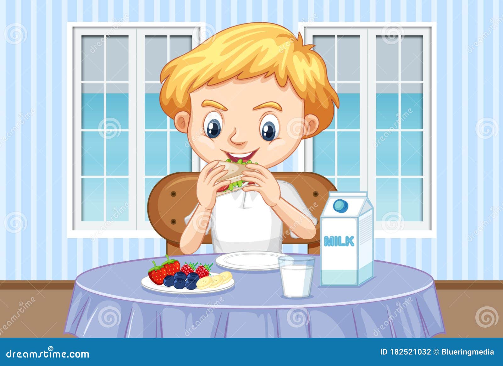 Healthy Breakfast Food Top View Vector Illustration. | CartoonDealer ...