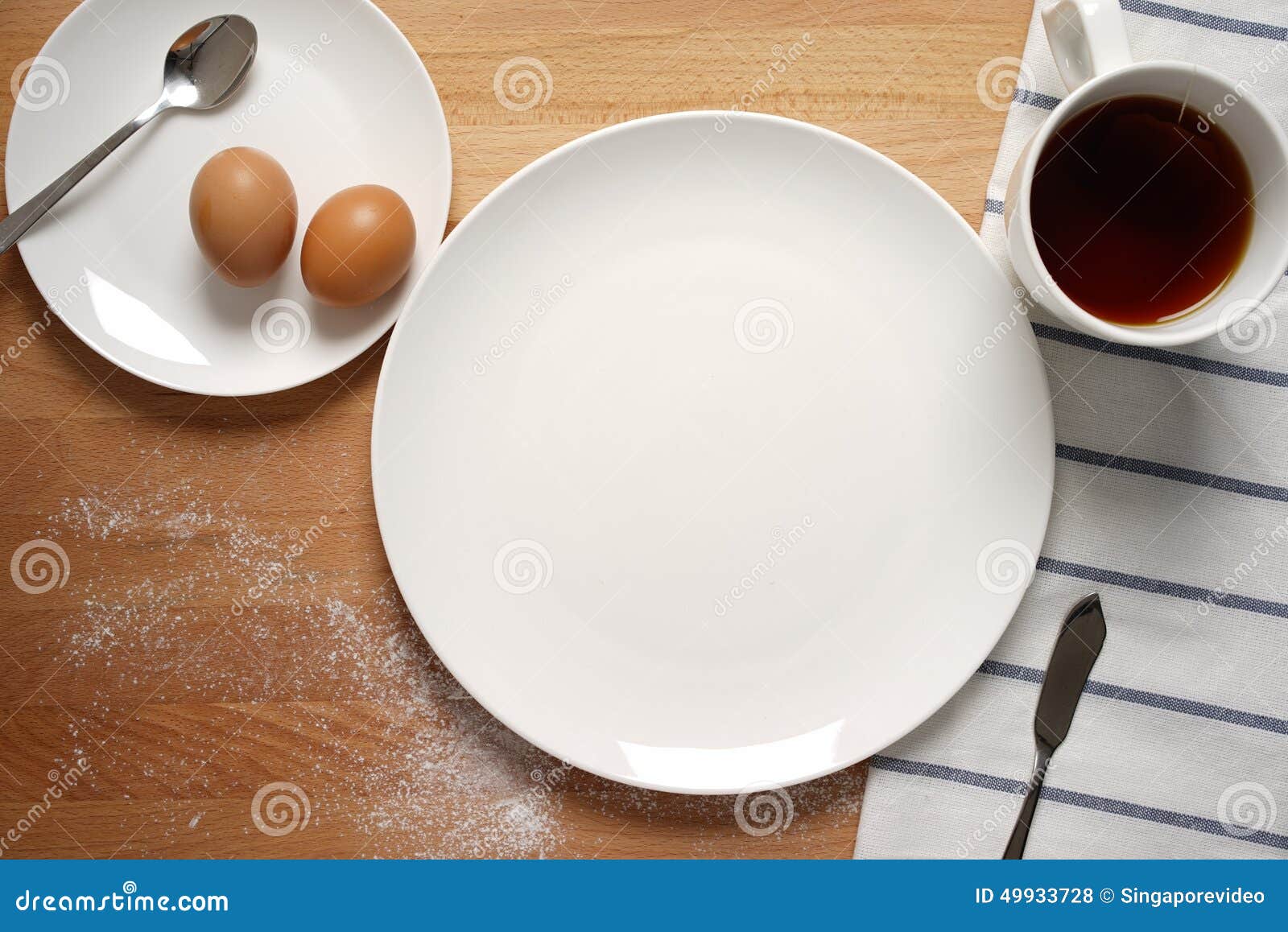 Scene from a Breakfast Table with an Empty Plate Stock Photo - Image of ...