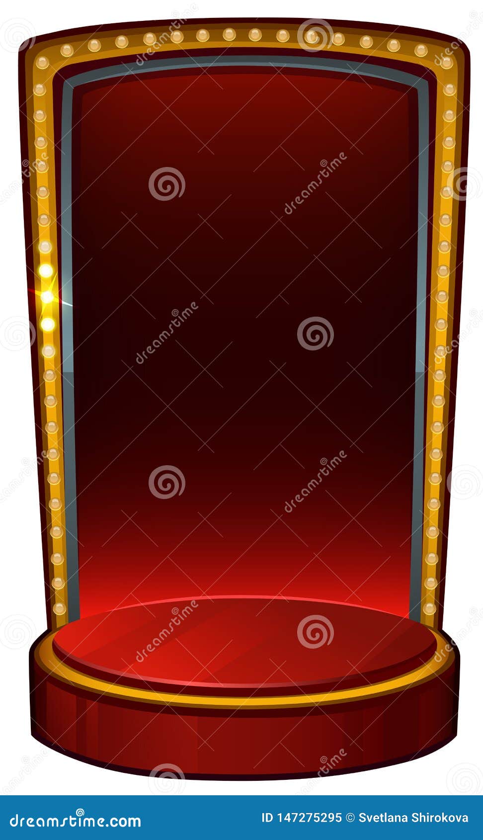 Bright Red Scene with Light Bulbs Stock Vector - Illustration of round ...