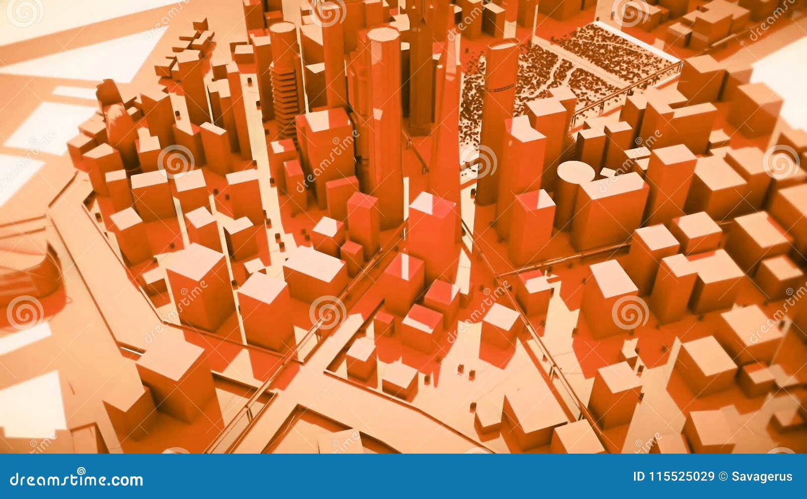 Scene of the Brown City Buildings . Stock Image - Image of exterior ...