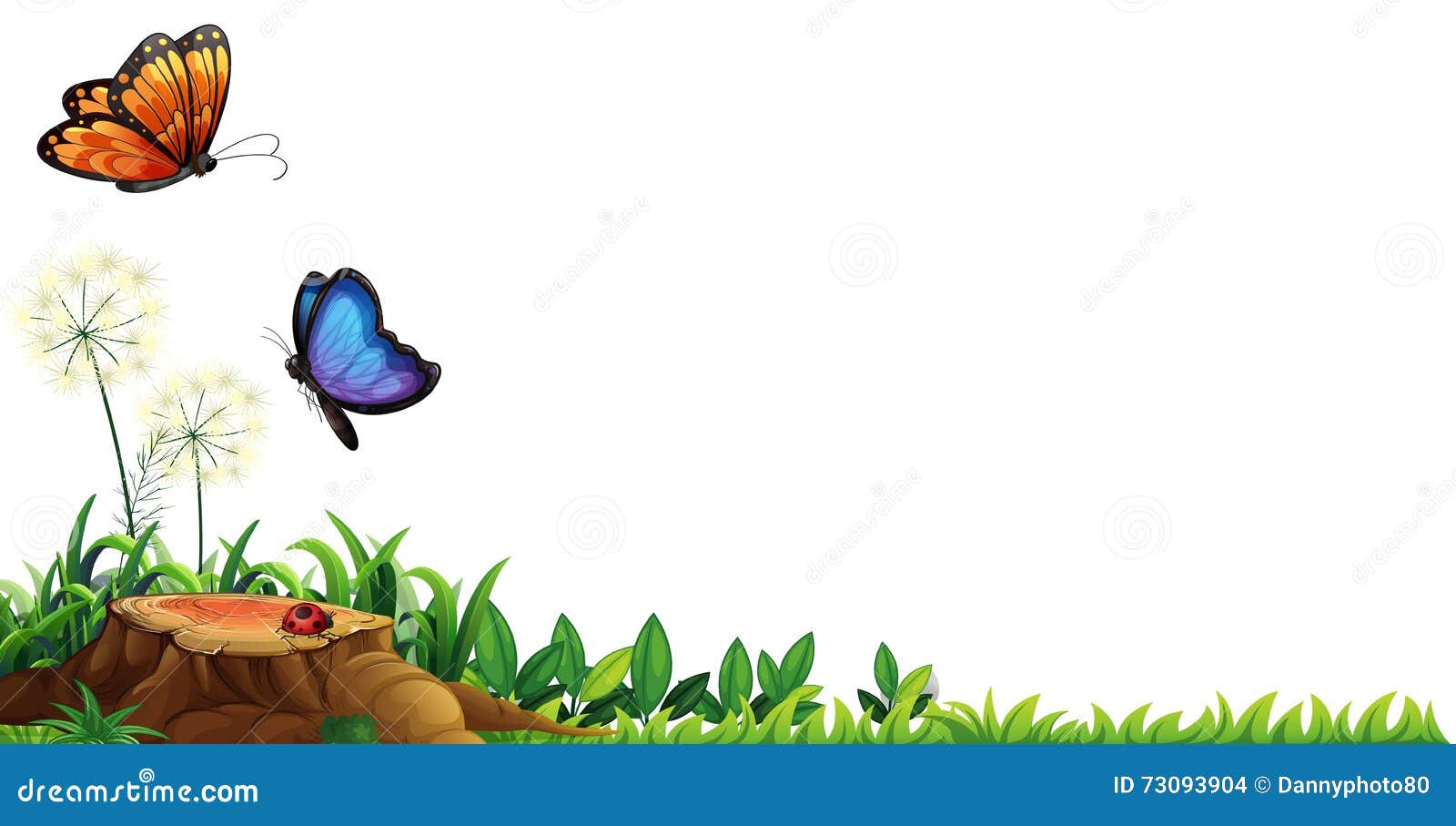 Scene with Butterflies in the Garden Stock Vector - Illustration of ...