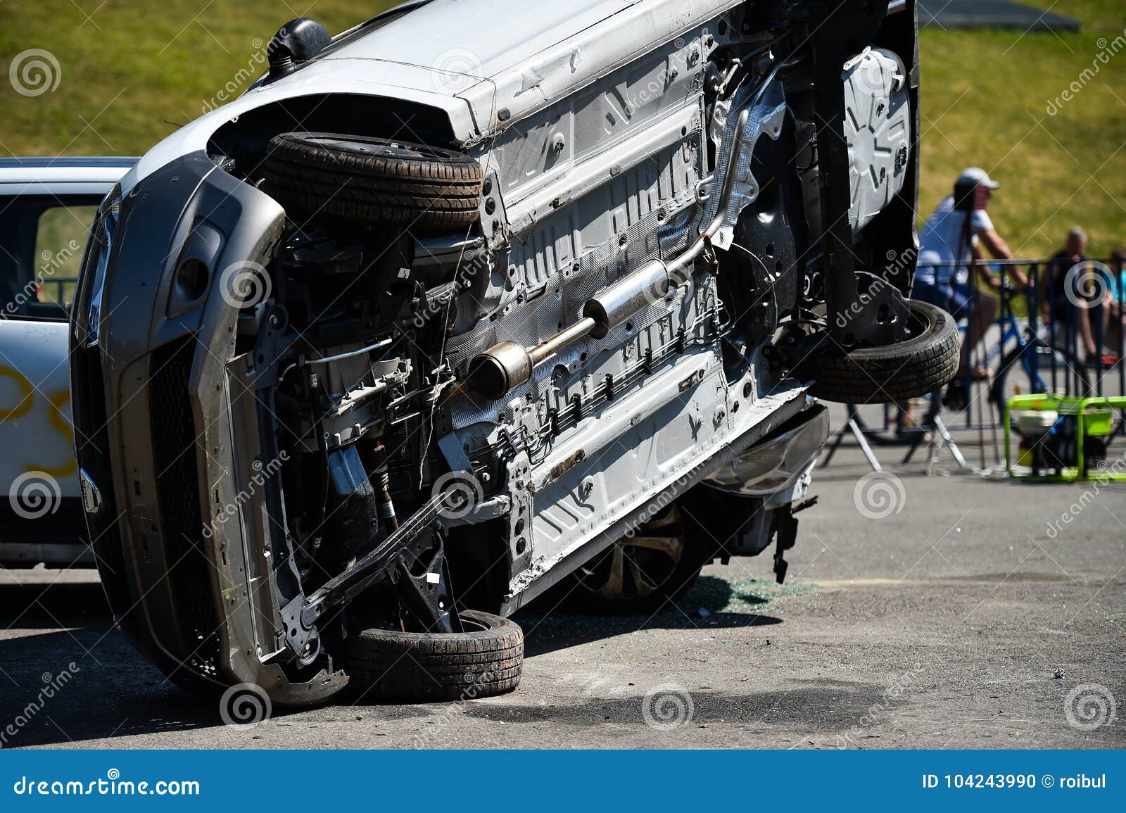 Scene of a Car Crash and Emergency Rescue Service Stock Photo - Image ...
