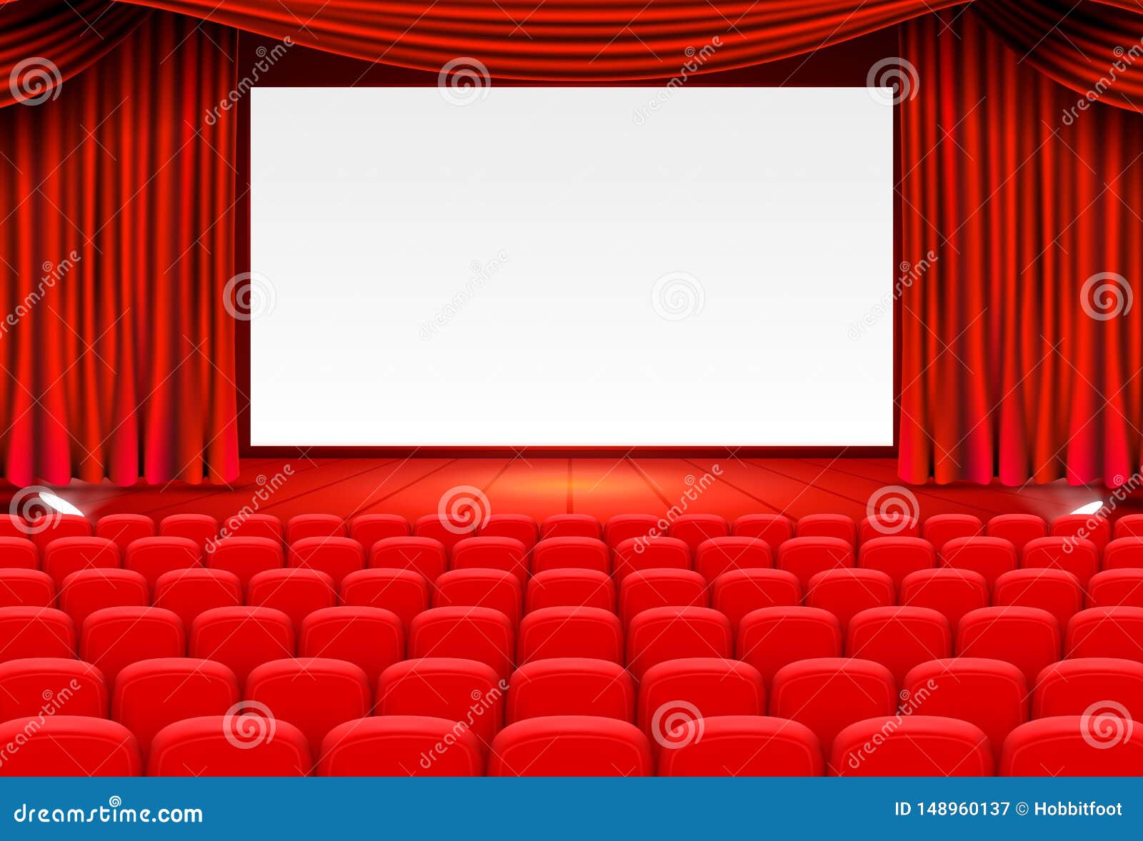 Scene Cinema Background Art, Performance On Stage. Vector Illustration ...