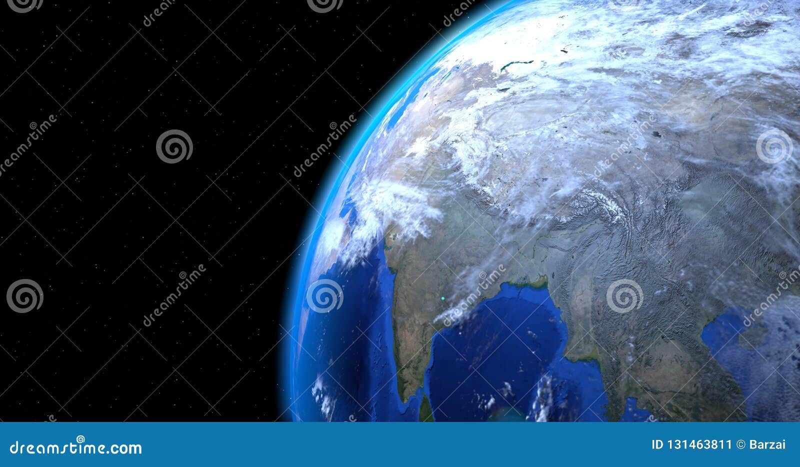 A Scene with a Close-up View of the Earth Planet. Stock Illustration ...