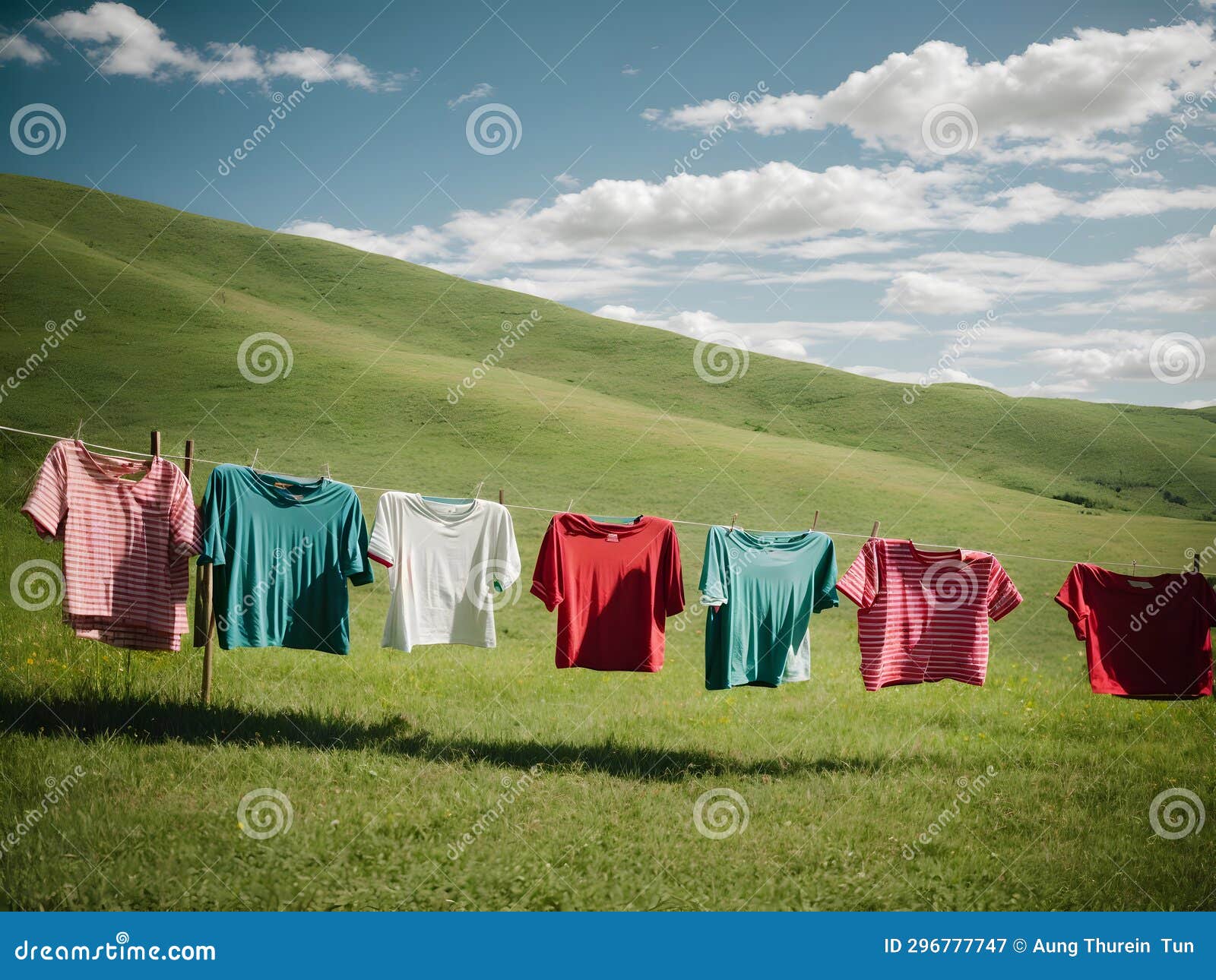 A Scene of a Cloth Line at Hill Stock Image - Image of region ...