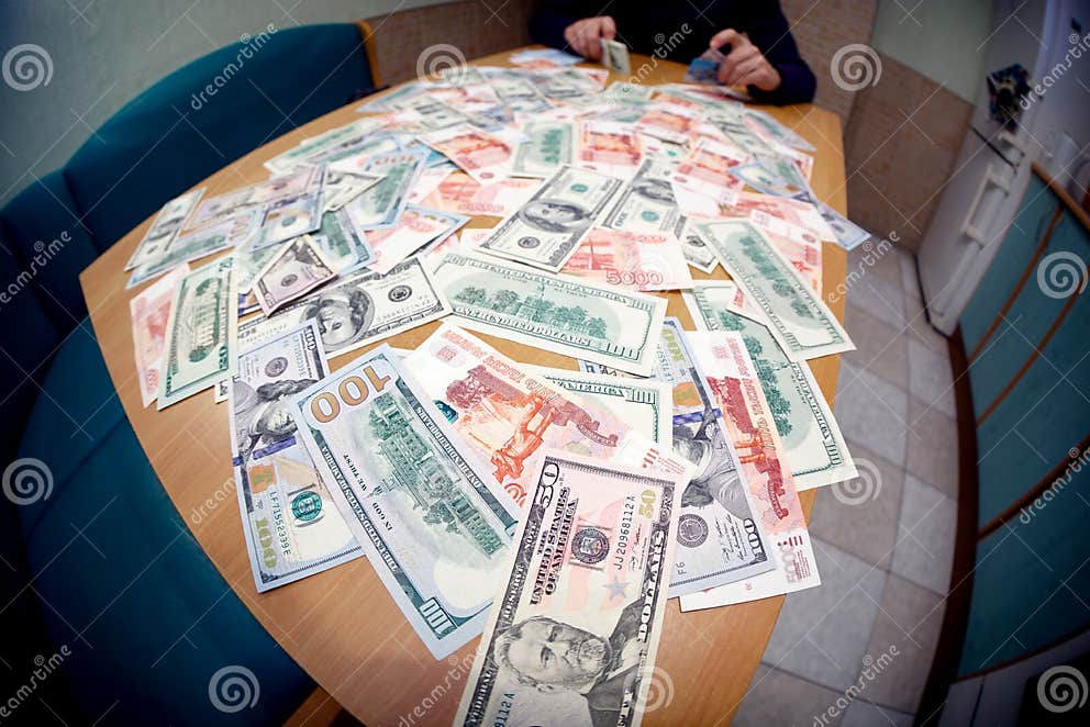 Scene of counting money stock photo. Image of fortune - 49217046