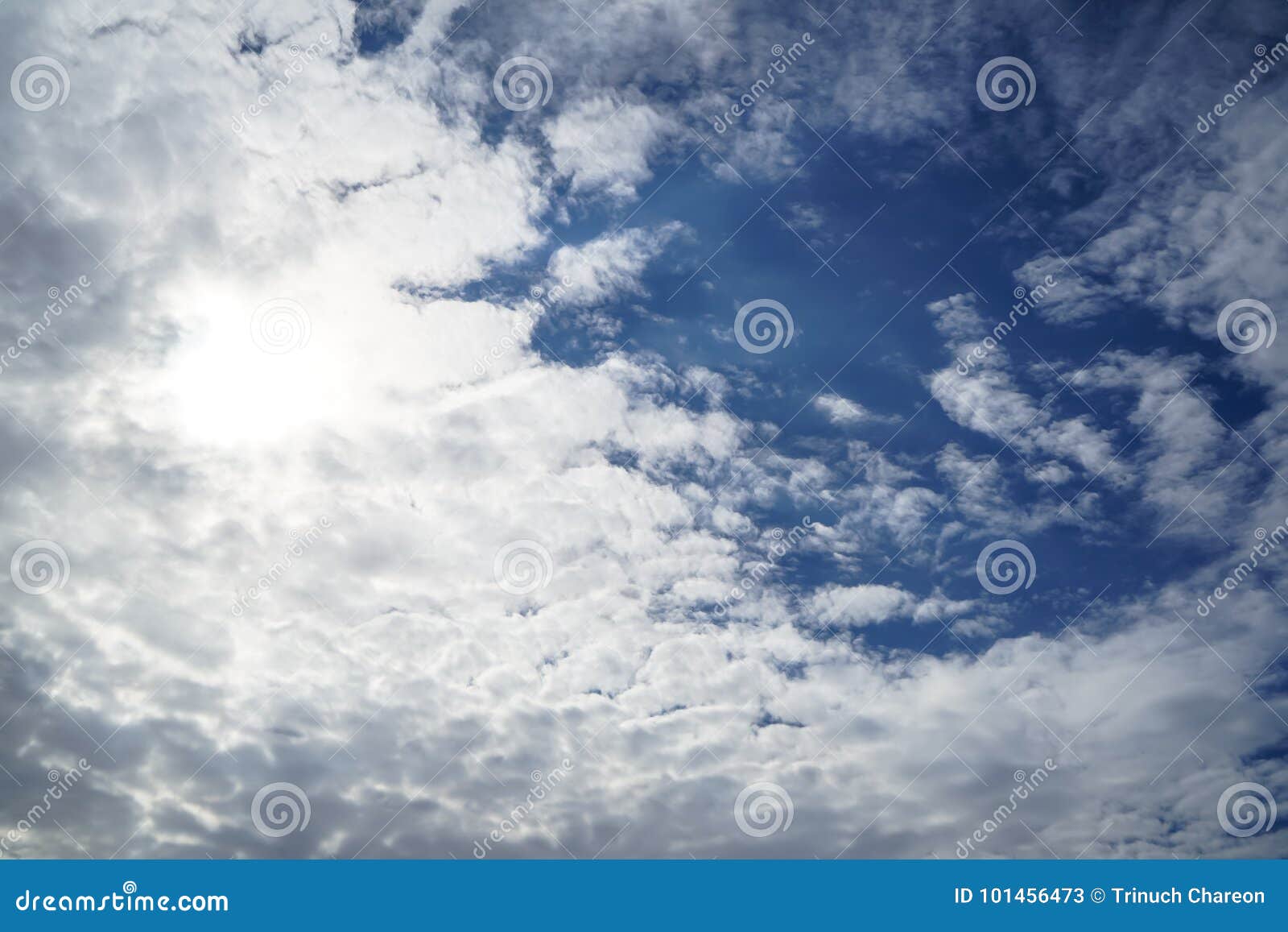 Scene of Dense Free Form White Cloud As Per Imagination on Bright Blue ...