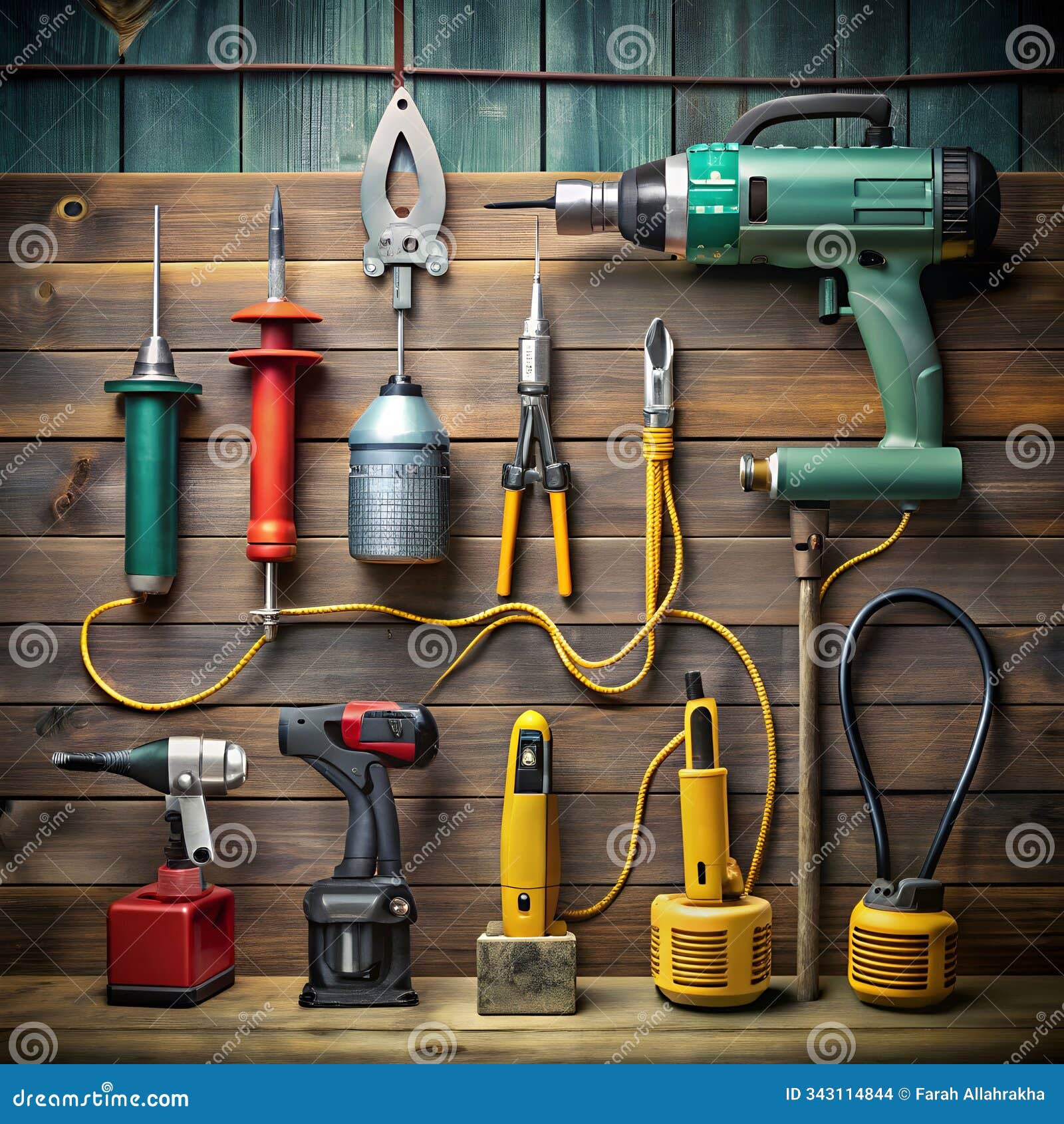 A Scene Depicting the Evolution of Electrical Tools Stock Illustration ...
