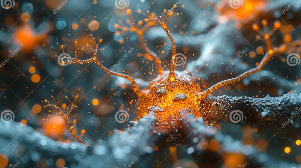 Neurons that Conduct an Impulse in the Brain Stock Illustration ...