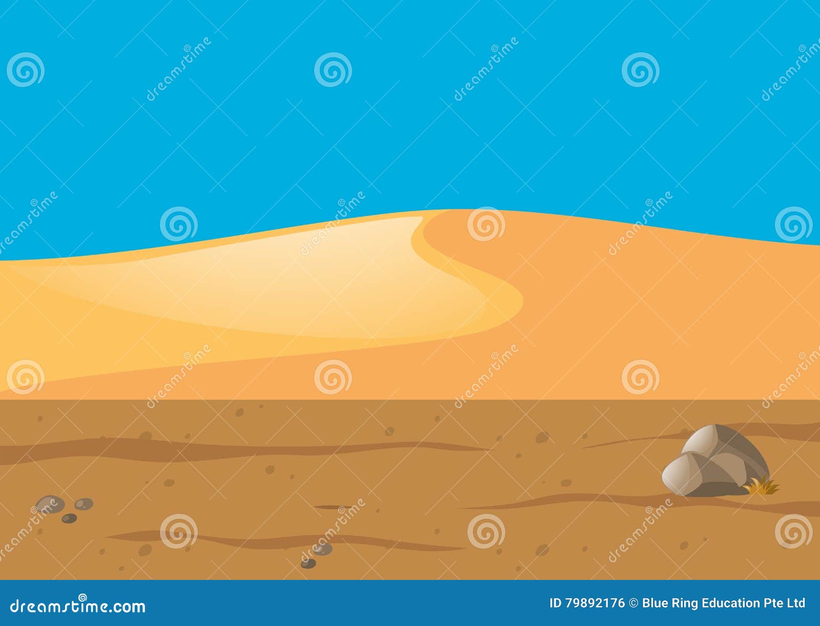 Scene with Desert Field and Hills Stock Vector - Illustration of field ...
