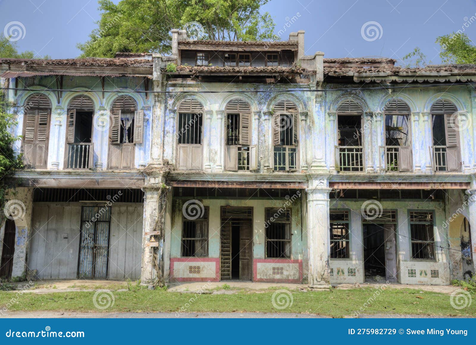 Scene of the Deserted and Dilapidated Colonial Buildings. Stock Image ...
