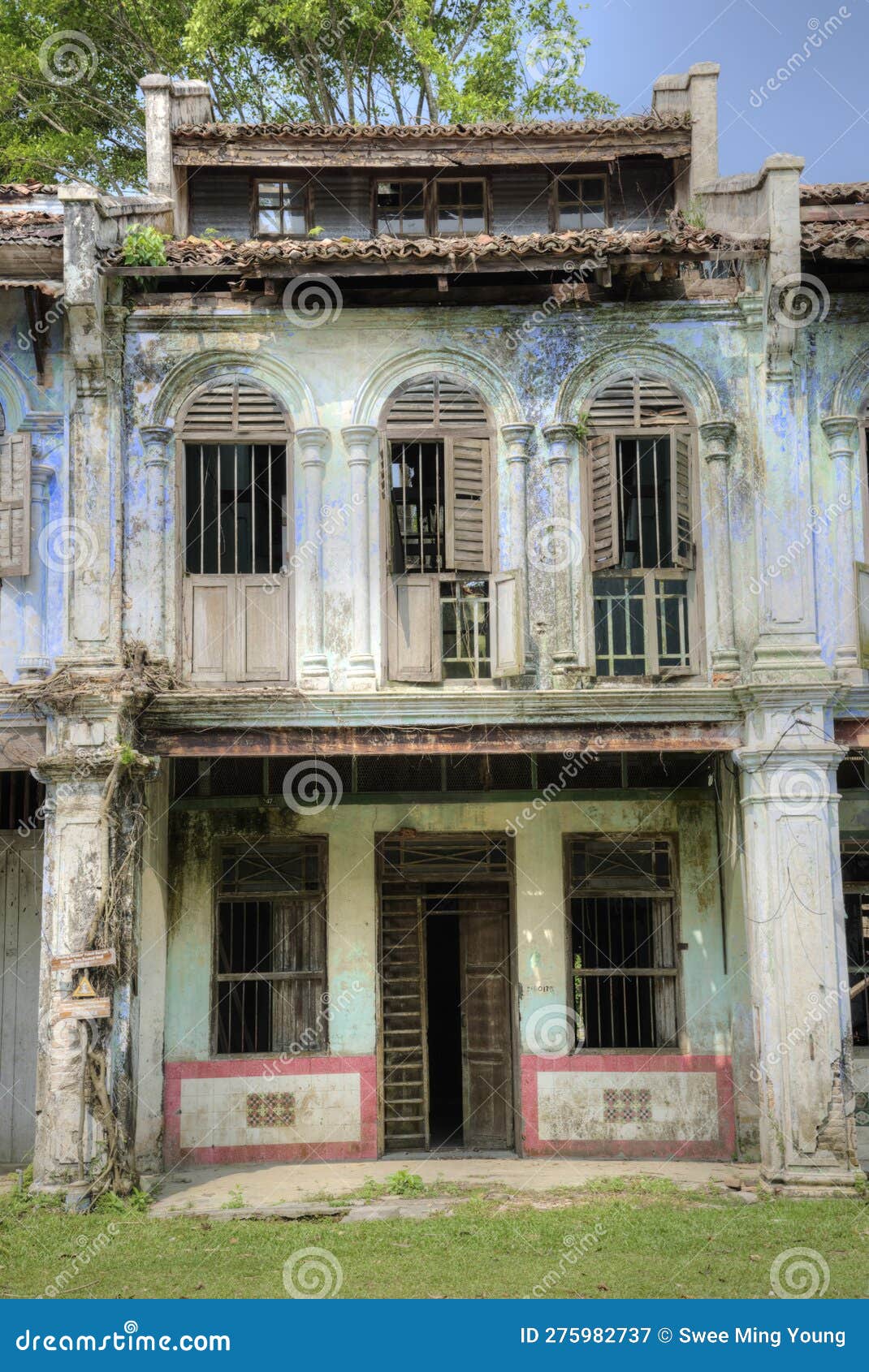 Scene of the Deserted and Dilapidated Colonial Buildings. Stock Image ...