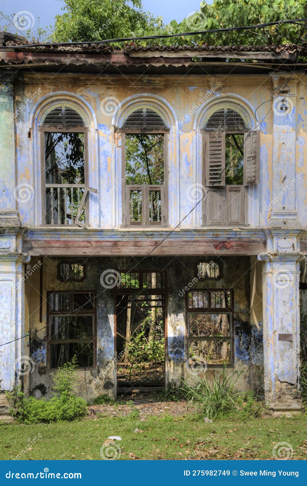 Scene of the Deserted and Dilapidated Colonial Buildings. Stock Image ...
