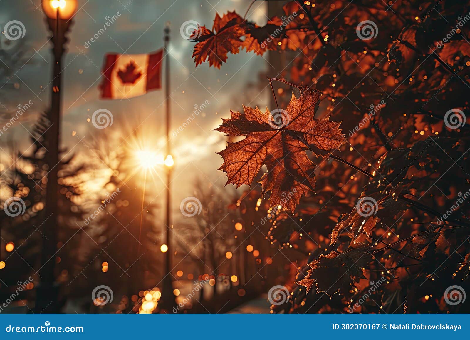 Scene Dominated by the Iconic Maple Leaf, Rendered in Striking Red ...