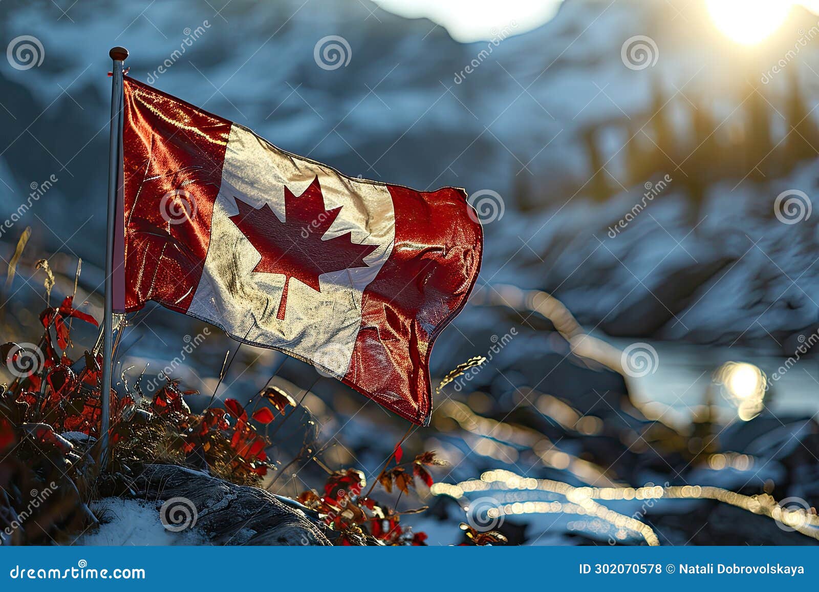 Scene Dominated by the Iconic Maple Leaf, Rendered in Striking Red ...