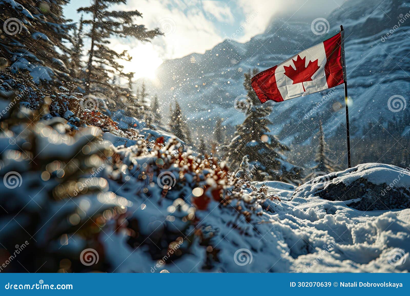Scene Dominated by the Iconic Maple Leaf, Rendered in Striking Red ...