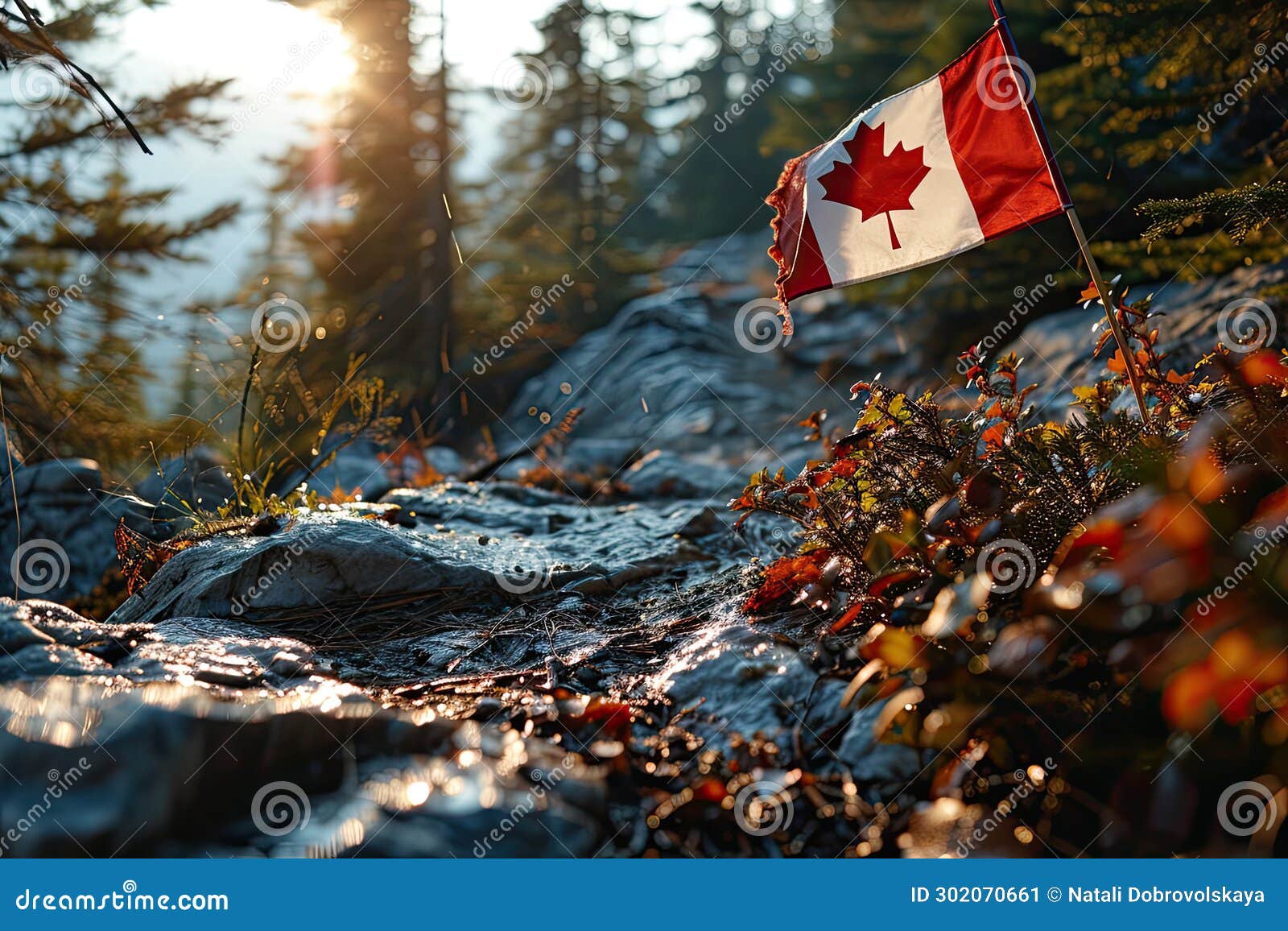 Scene Dominated by the Iconic Maple Leaf, Rendered in Striking Red ...