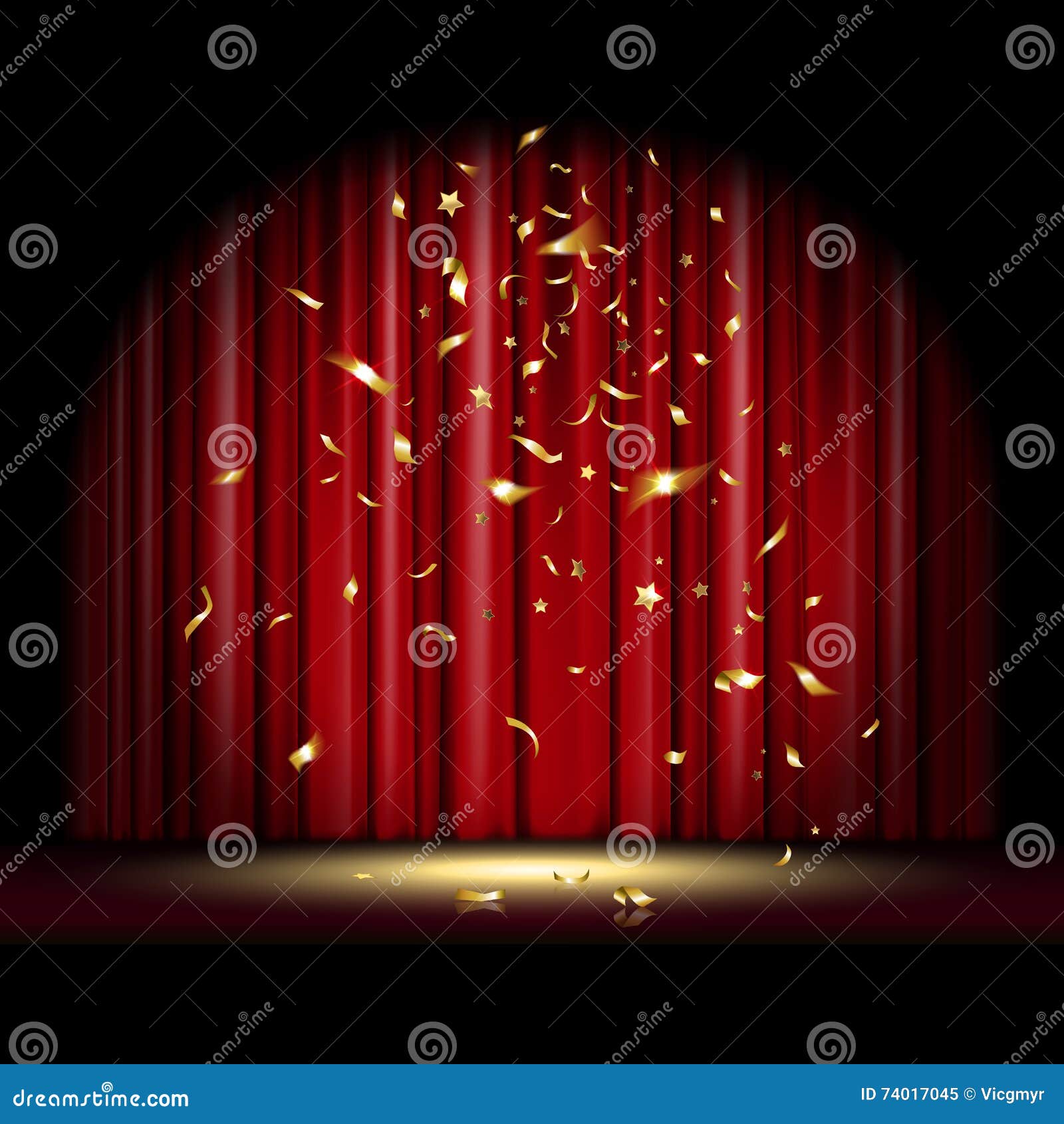 Scene with Falling Confetti Stock Vector - Illustration of luxury ...