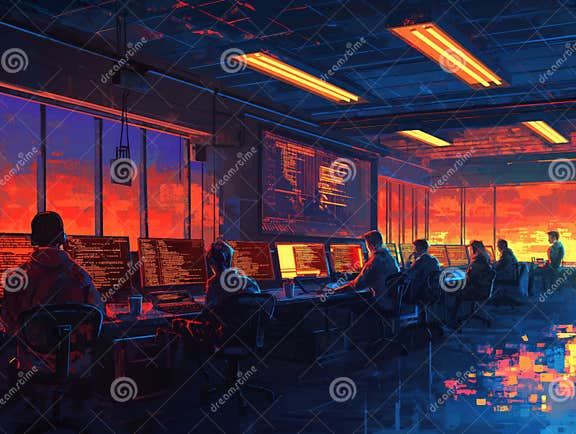 Scene is Focused and Intense, As the People are Working on Their ...