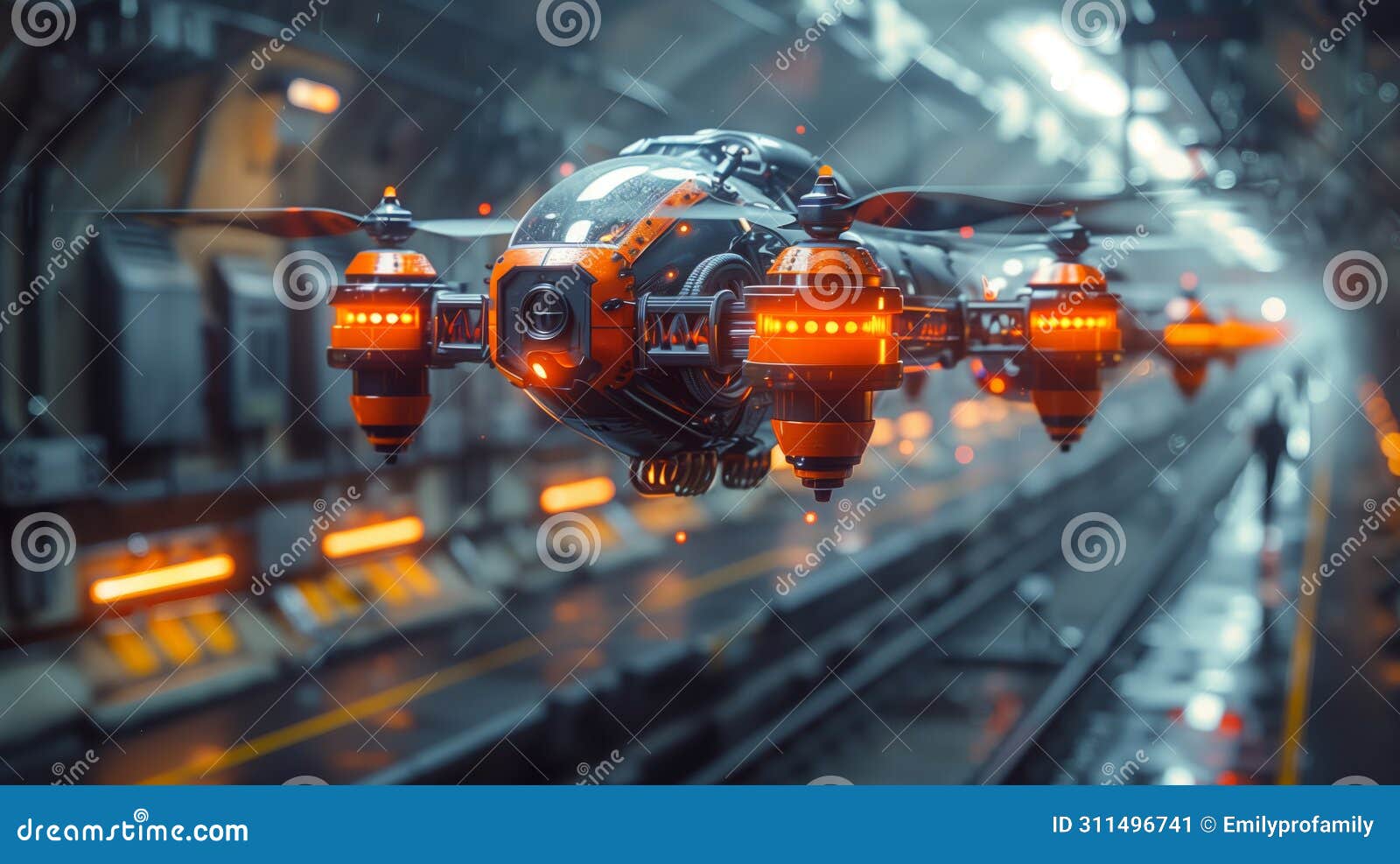Futuristic Science Fiction Scene with Advanced Technologies Stock Image ...
