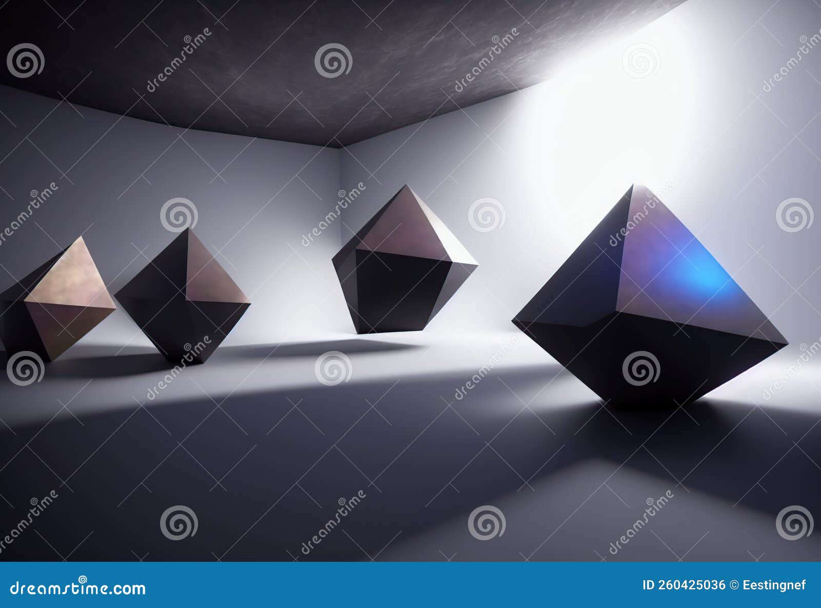 Scene with Geometric Figures. Composition of Abstract Shapes. 3D ...