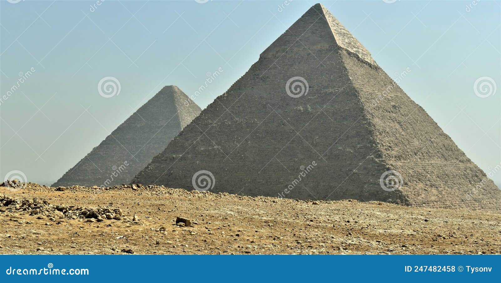 Scene from the Great Pyramids of Giza in Egypt Stock Photo - Image of ...