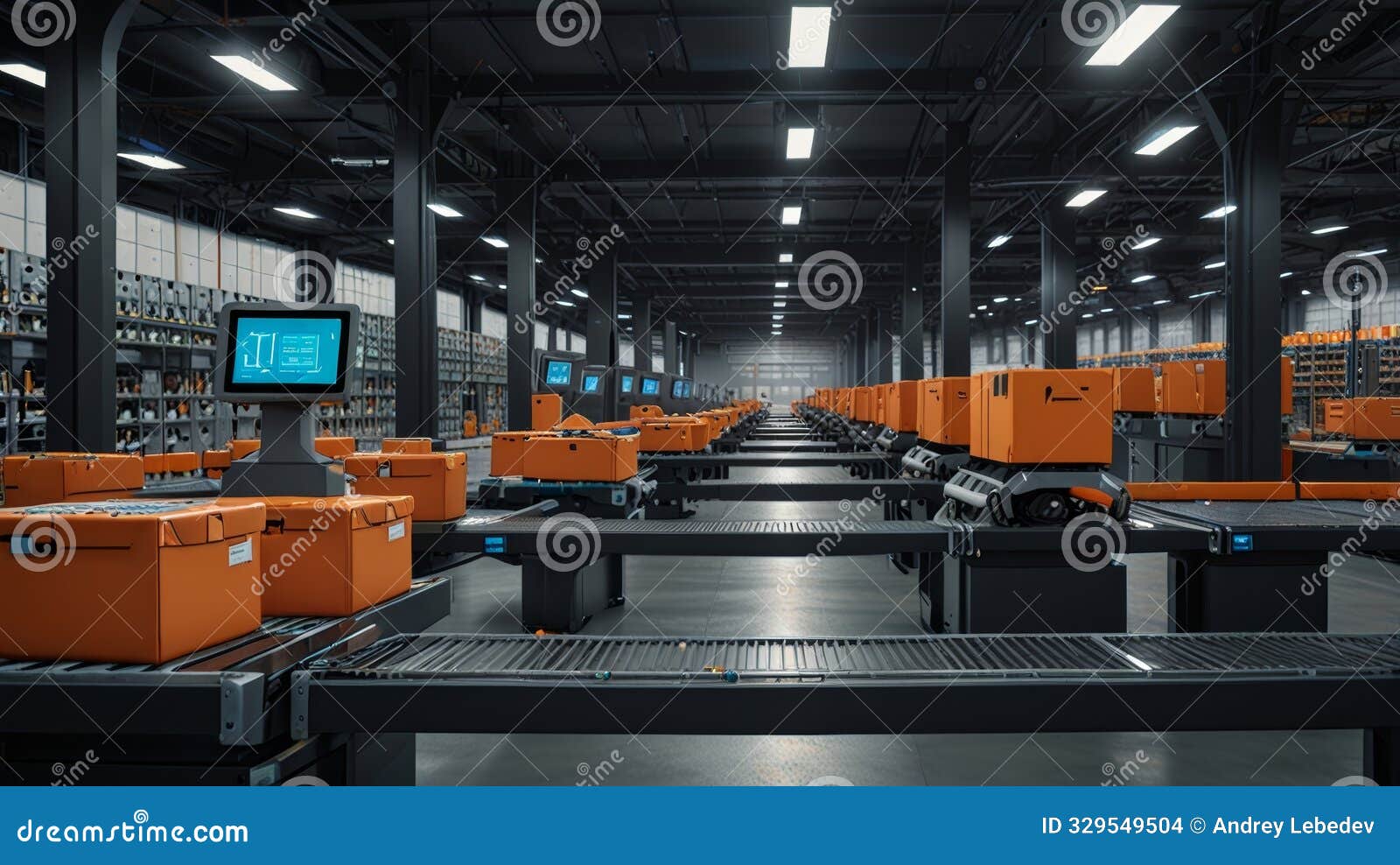 A Scene of a High-tech Robotic Mail Distribution Center Stock Photo ...