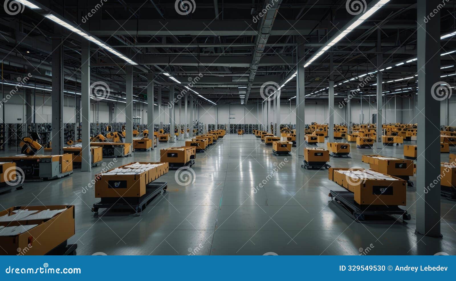 A Scene of a High-tech Robotic Mail Distribution Center Stock Photo ...