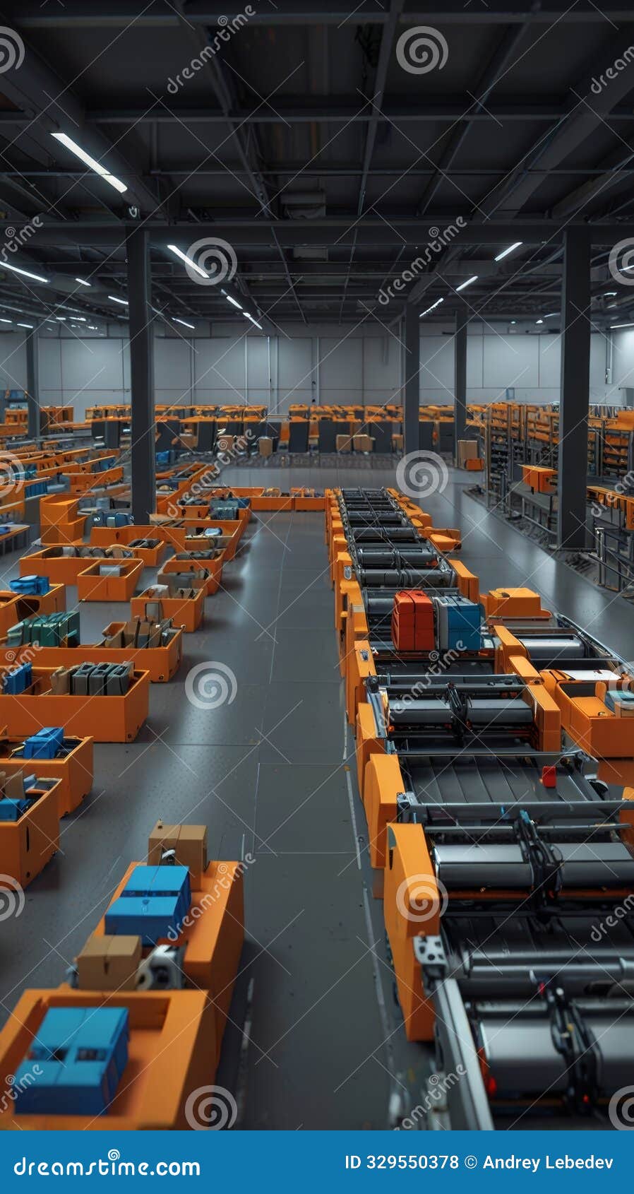 A Scene of a High-tech Robotic Mail Distribution Center Stock Photo ...