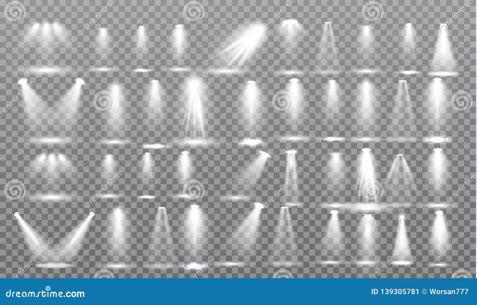 Scene Illumination Collection, Glowing Transparent Studio Light Effects ...