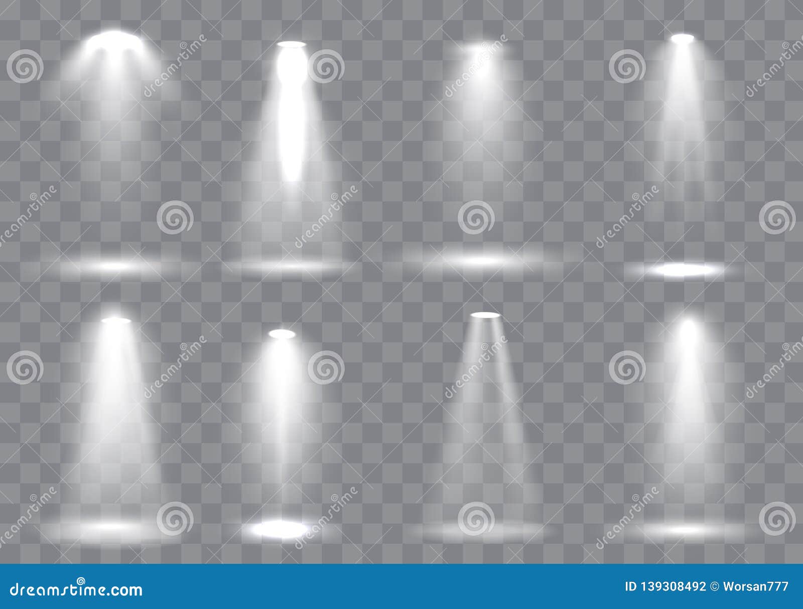 Scene Illumination Collection, Glowing Transparent Studio Light Effects ...
