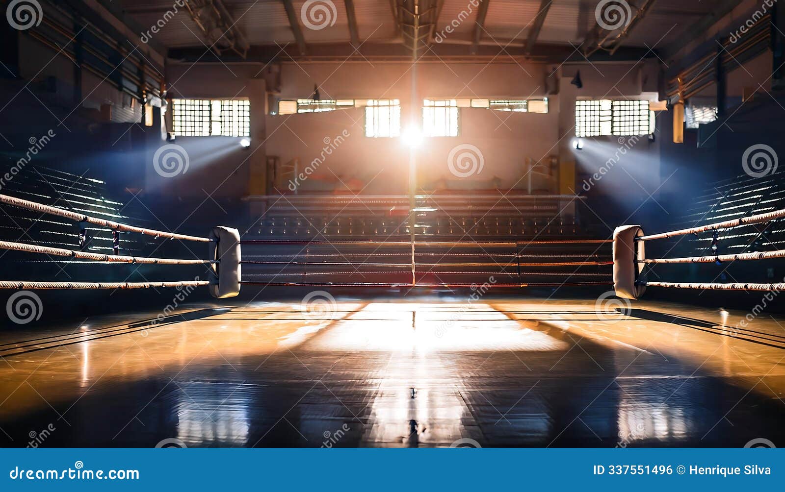 Scene Inside the Boxing Ring Looking Out Over the Stadium Stock Photo ...