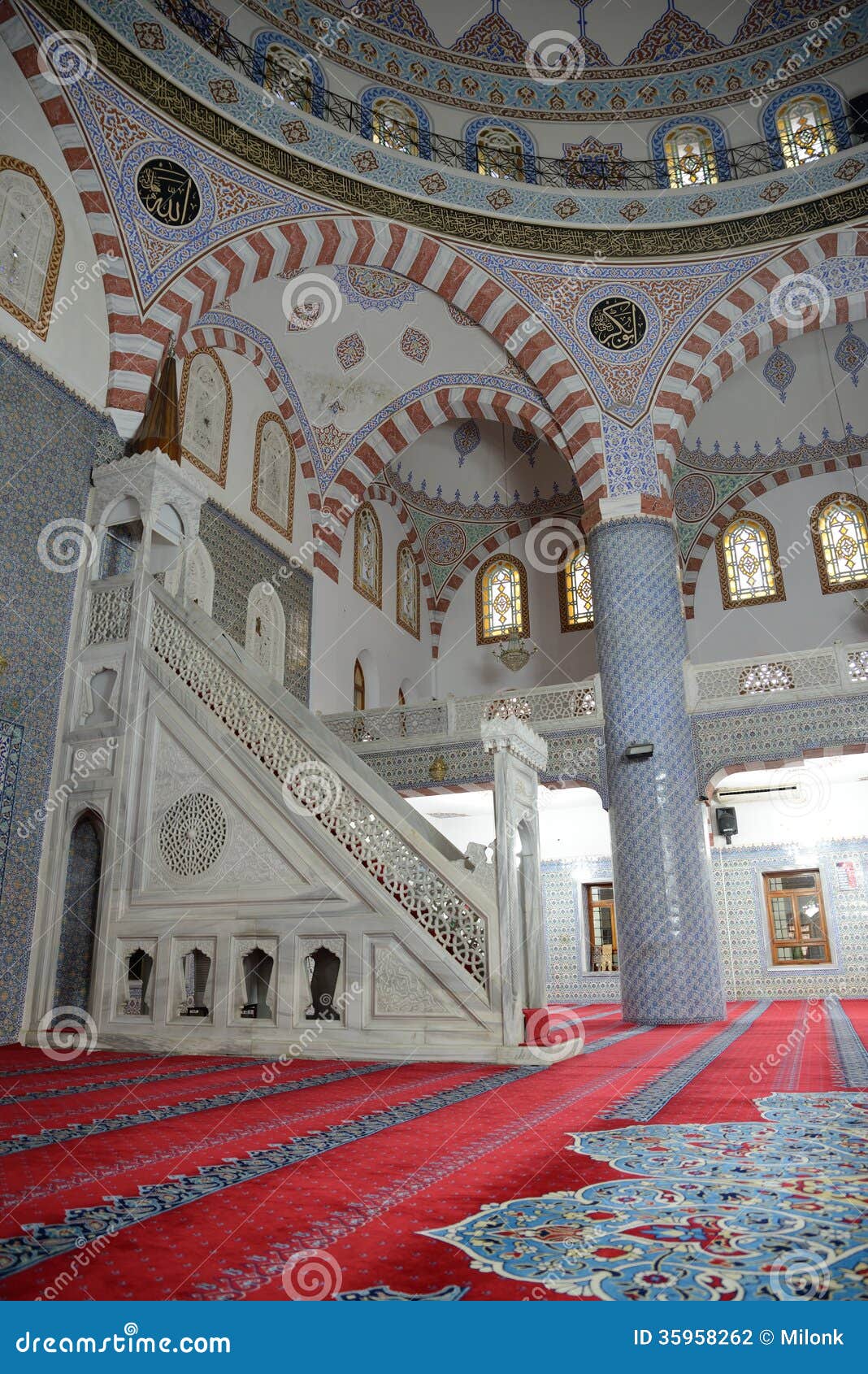 Scene inside a Mosque stock photo. Image of oriental - 35958262