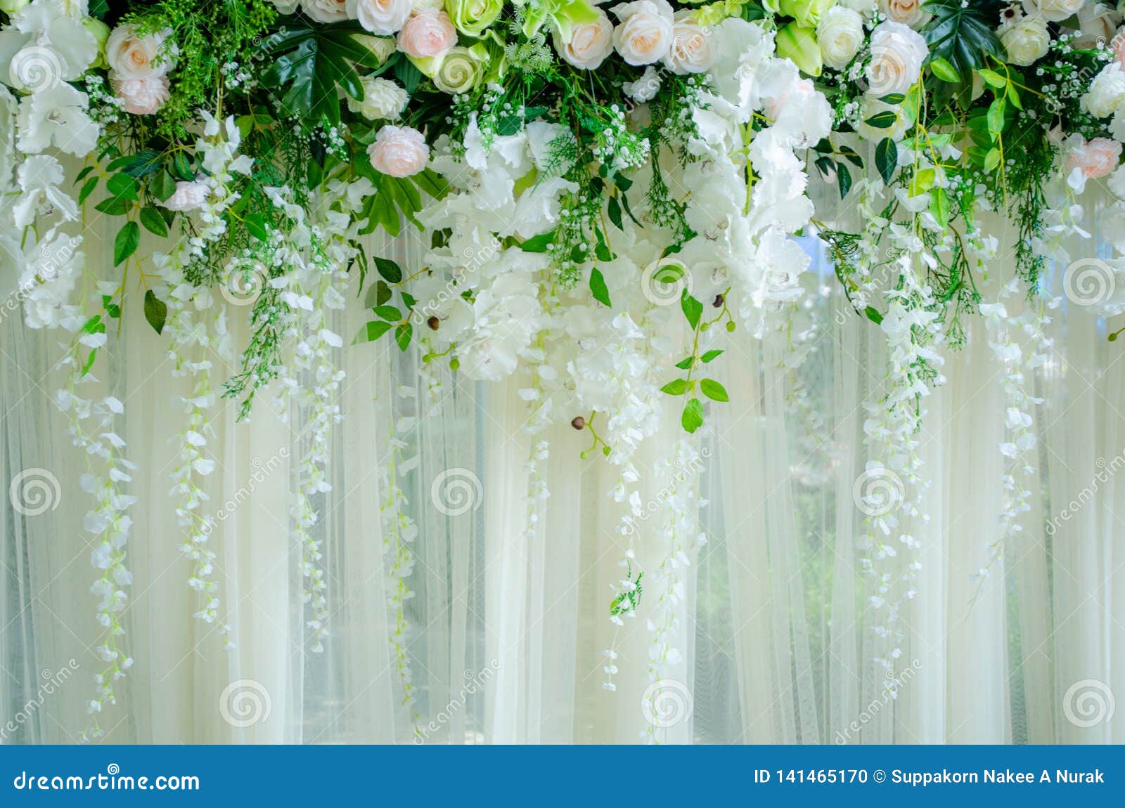 The Scene is Made of Roses for Wedding Stock Photo - Image of romantic ...