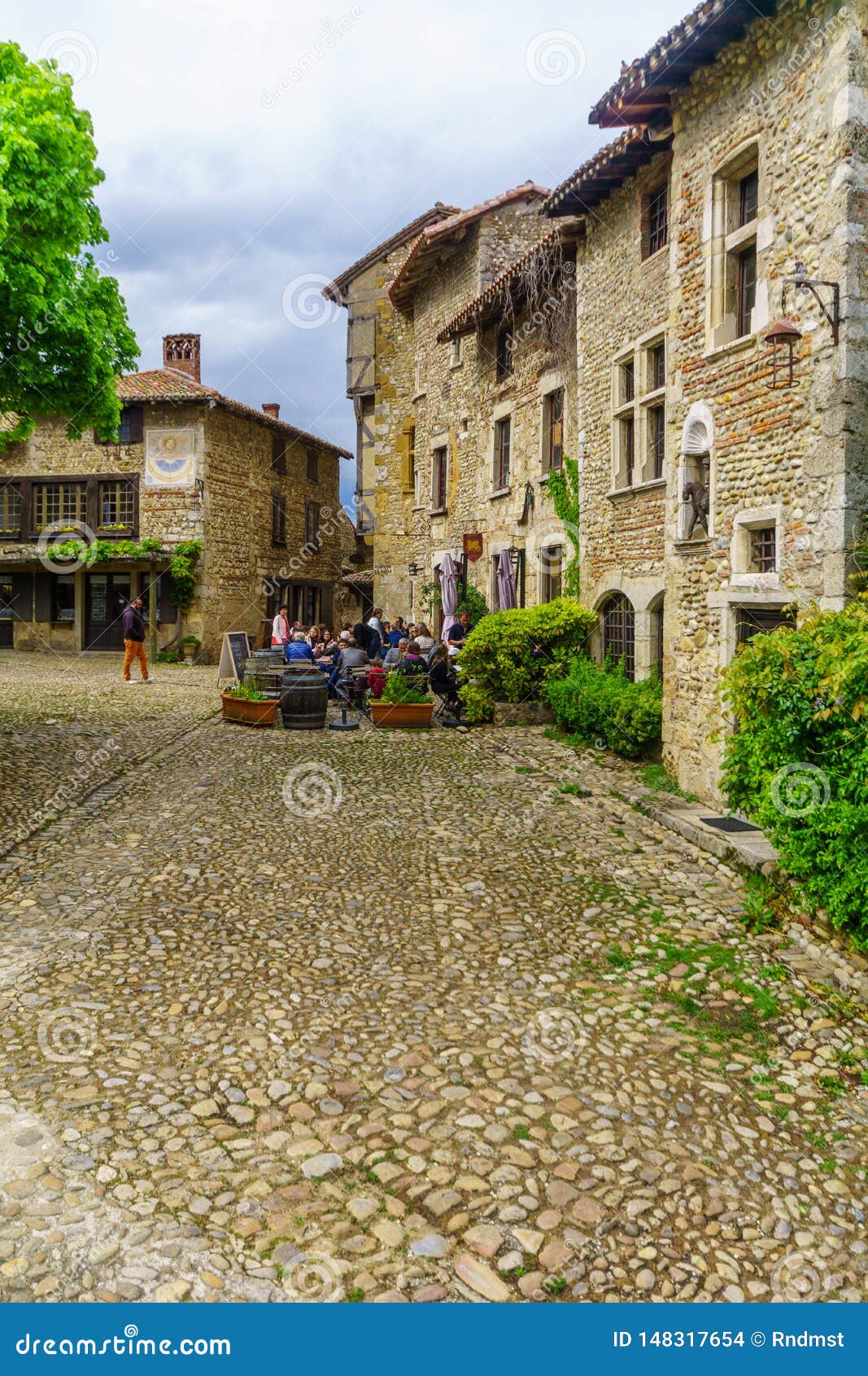 Scene of the Main Square, in the Medieval Village Perouges Editorial ...