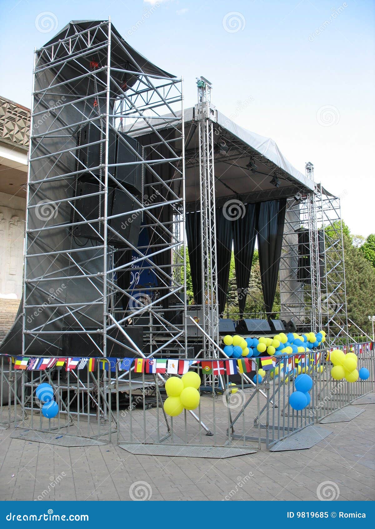 Scene Open Air Concerto Metallic Stage Stock Image - Image of open ...