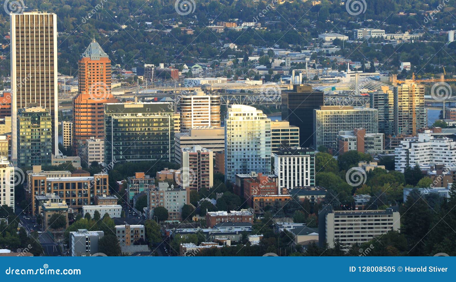 Scene of Portland, Oregon Skyline Stock Image - Image of skyline ...