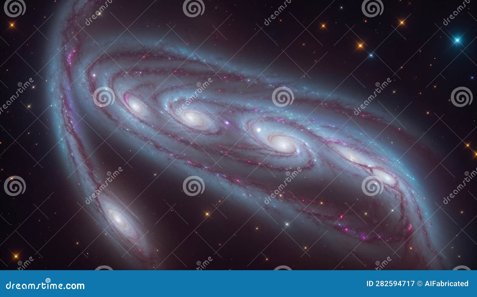 A Scene of a Remarkable View of a Spiral Galaxy with Stars Stock ...