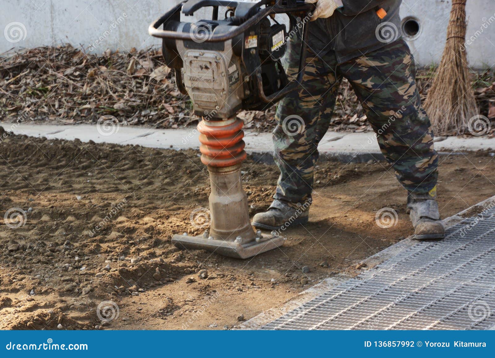 Road construction stock photo. Image of technology, truck - 136857992