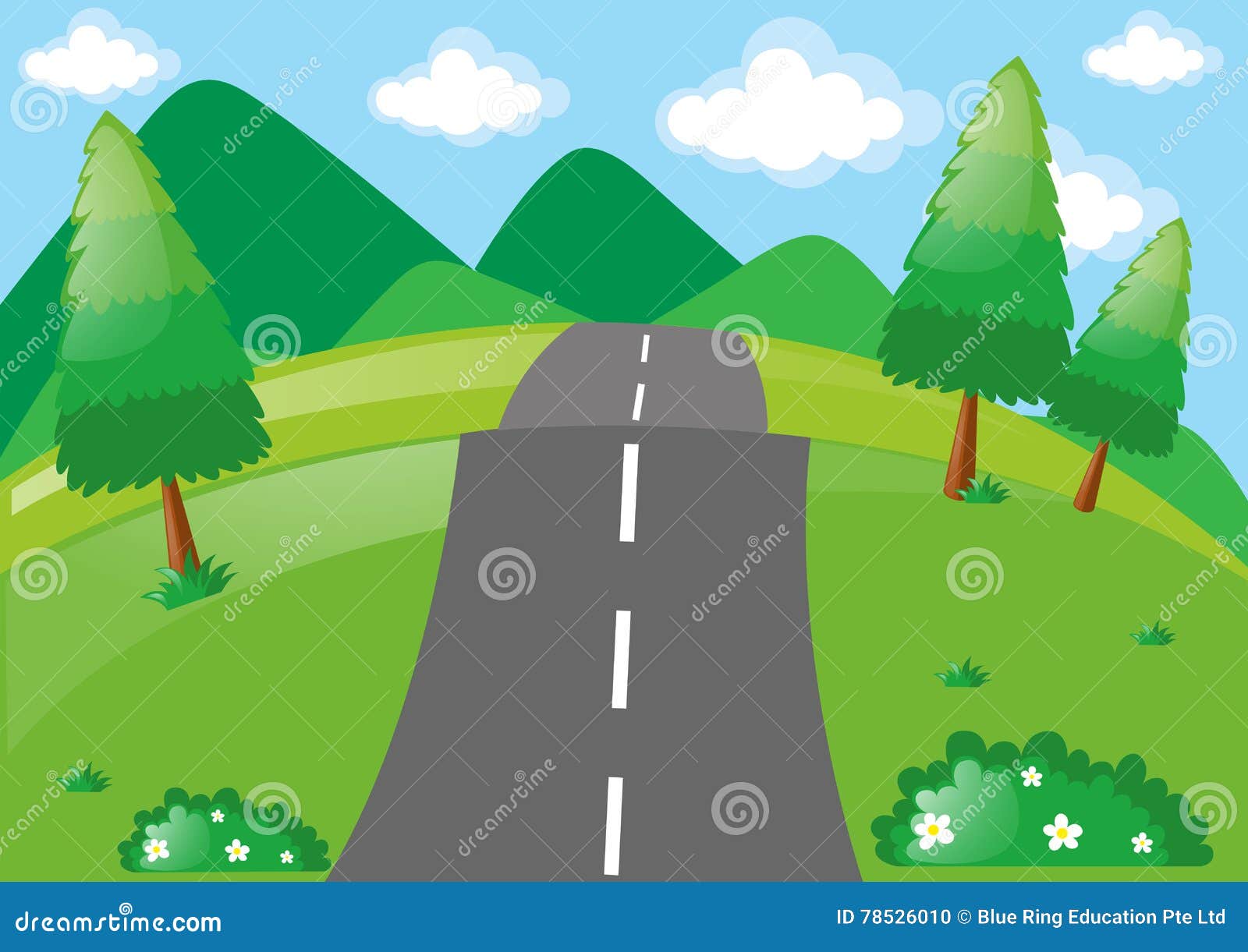 Scene with Road in the Park Stock Vector - Illustration of scene ...