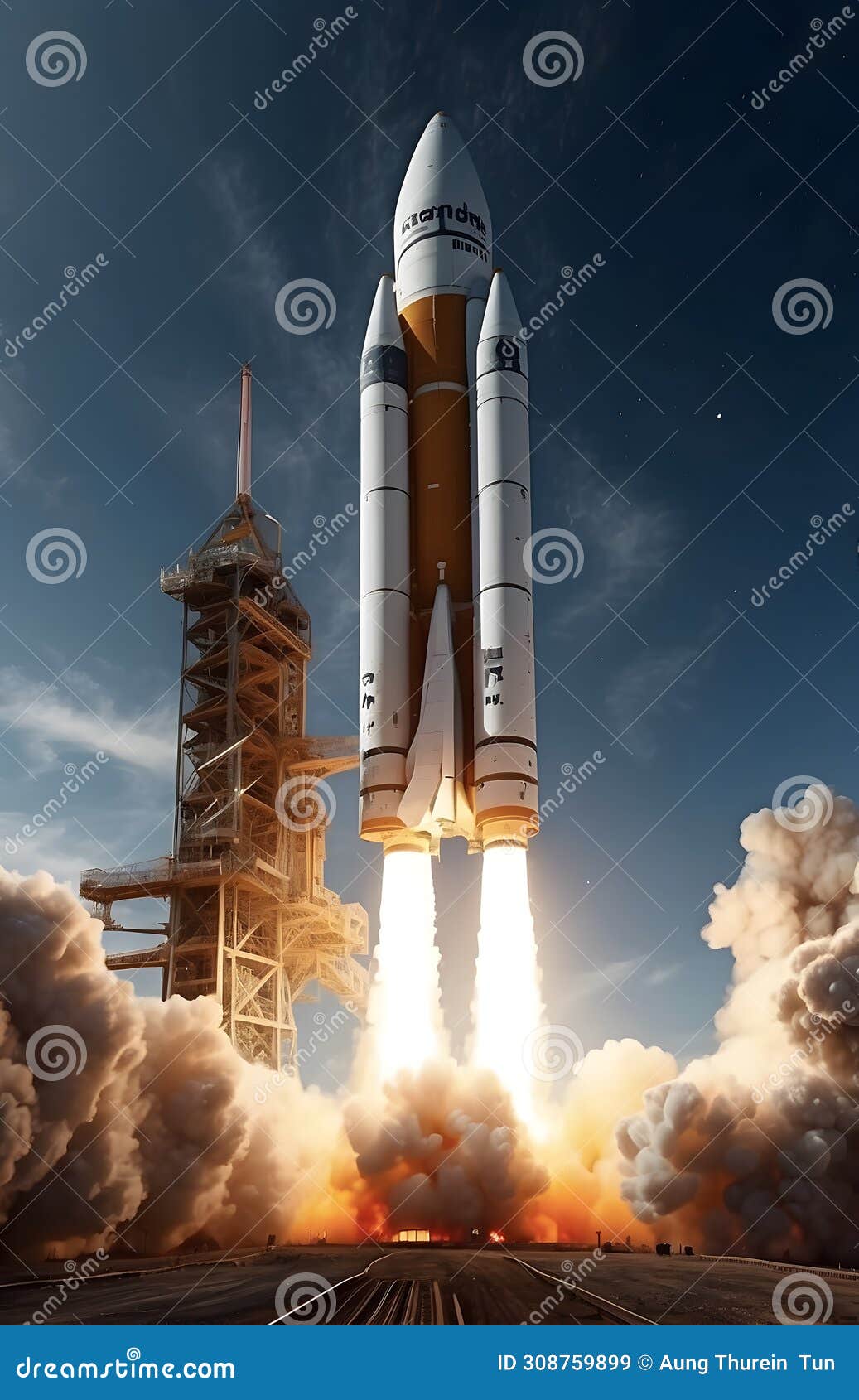 A Scene of a Rocket Preparing To Launch Stock Image - Image of growth, marketing: 308759899