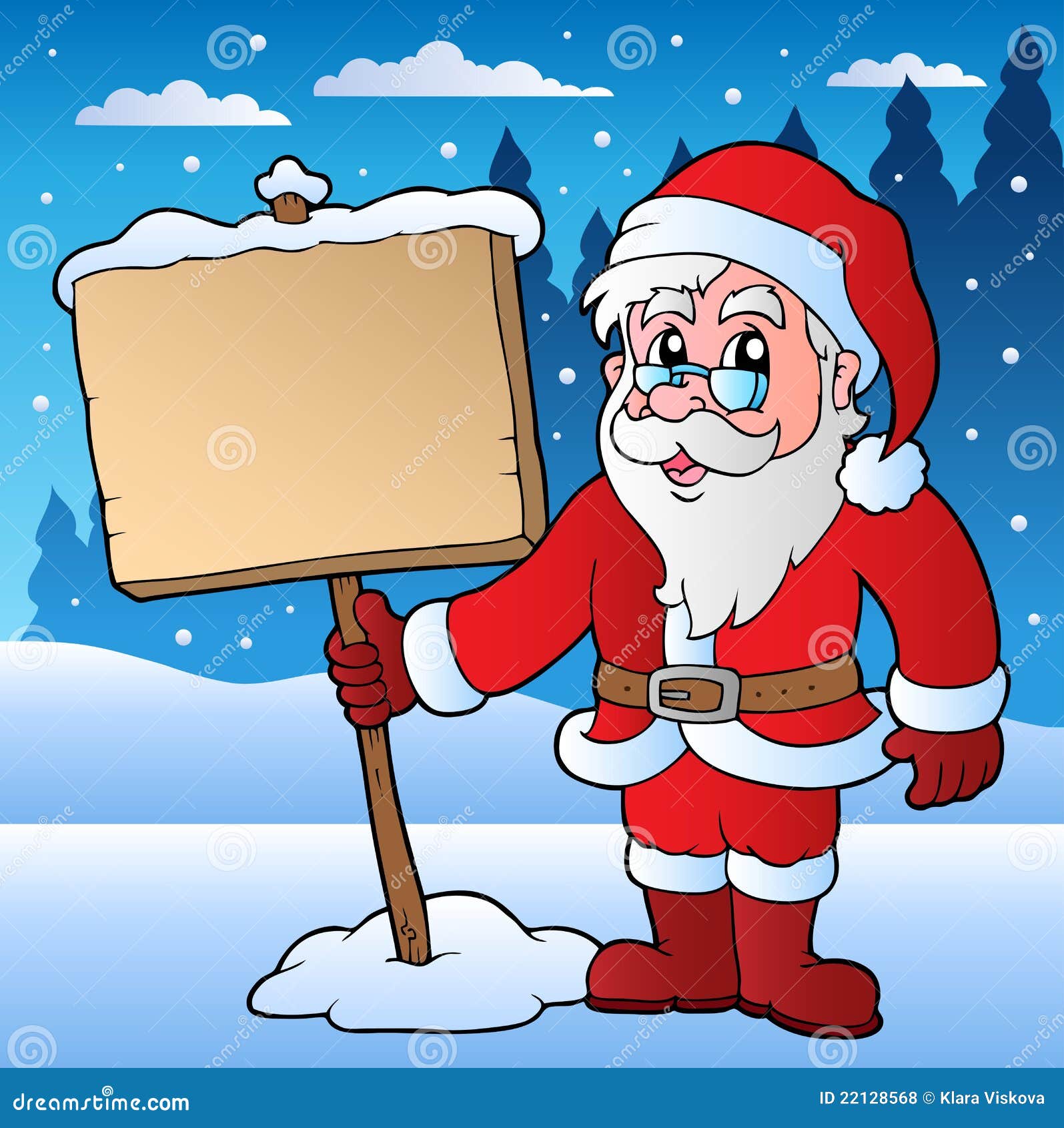 Scene with Santa Claus and Board Stock Vector - Illustration of ...